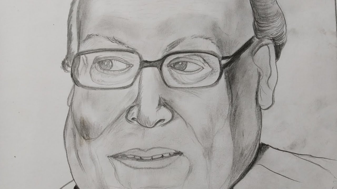kabi pranam/ how to draw poet sankha ghosh/pencil drawing - YouTube