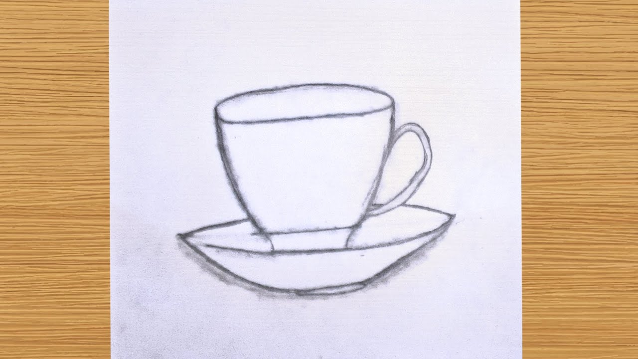 how to draw teacup ll Learning step by step Easy drawing ll çay bardağı ...