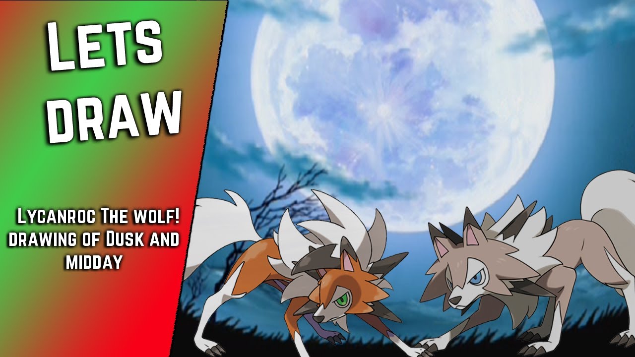 Pokemon Lycanroc, the wolf Pokemon drawing - YouTube