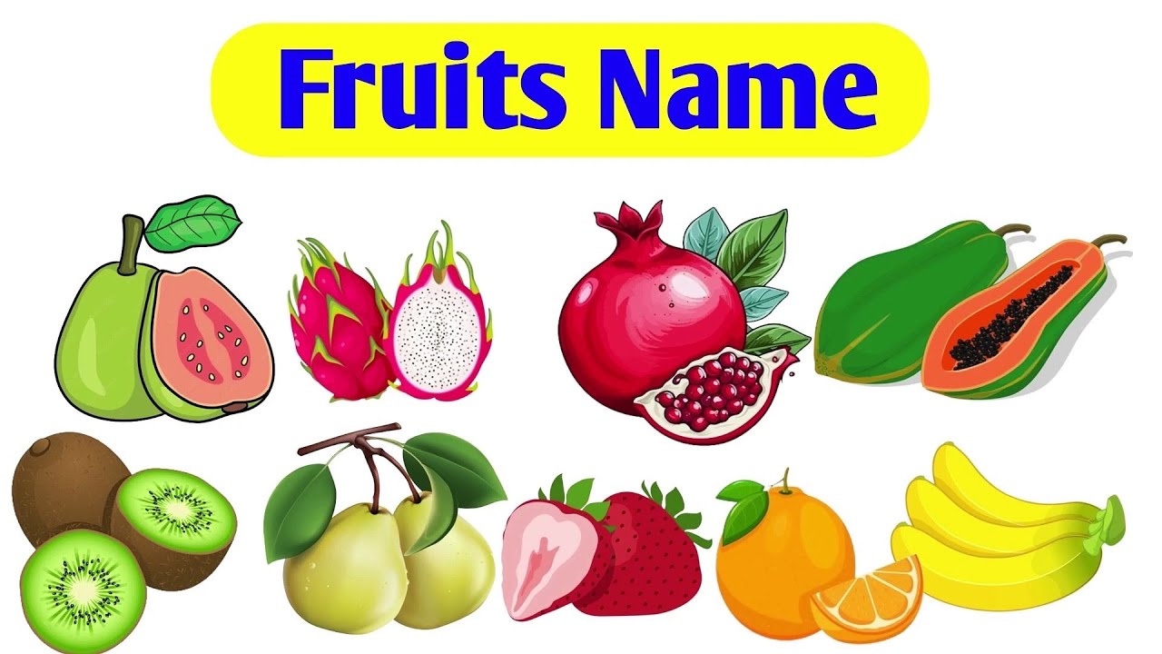 Learn Fruits Name | Fruits name in English | Common Fruits Name In ...