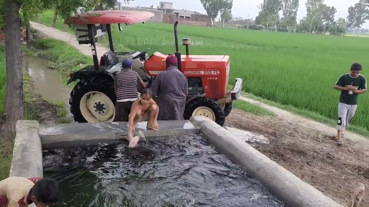 tractor wash and swing pool - YouTube
