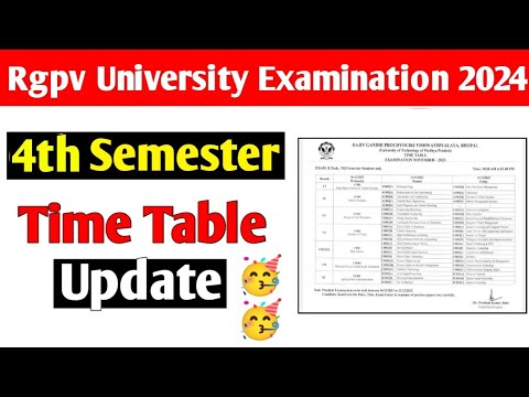 Rgpv 4th semester time table update 🥳// rgpv exam 2024 - YouTube