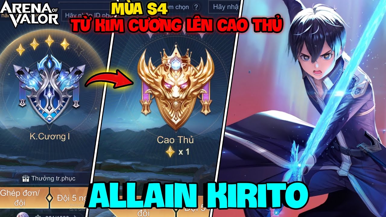 VUX TÓM TẮT 3 NGÀY ALLAIN KIRITO TỪ KIM CƯƠNG LÊN CAO THỦ MÙA S4 LIÊN ...