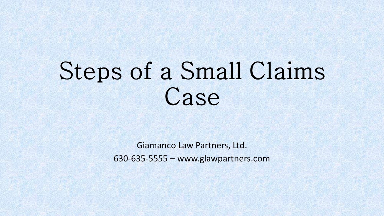 Steps of a small claims case - YouTube