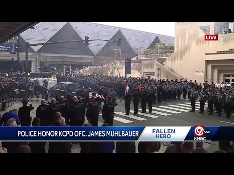 Watch the emotional final tribute to KCPD Officer James Muhlbauer and his K9 partner Champ