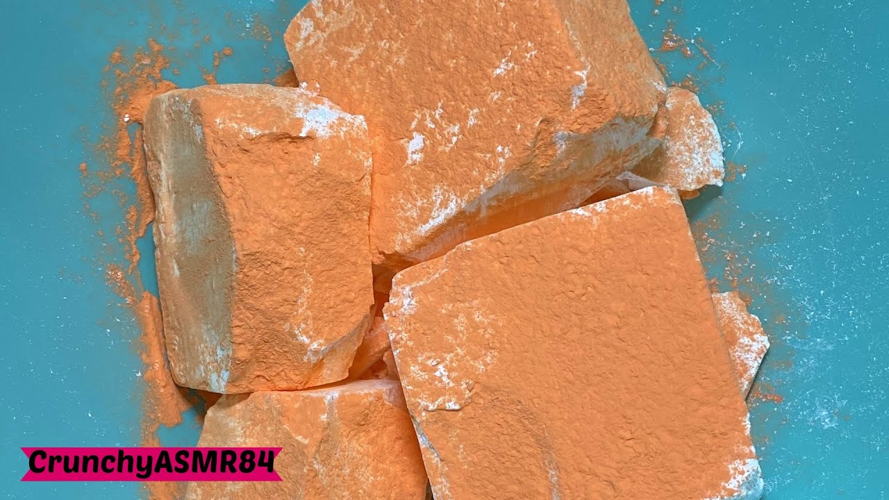 4 Blocks of Orange Powdery Gym Chalk |ASMR - YouTube