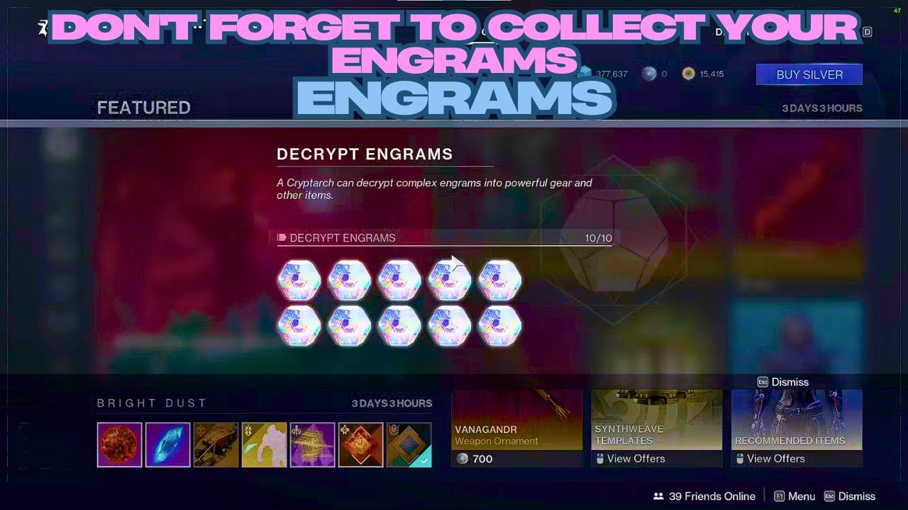 #Destiny 2 # Engram Opening of This Season and last #session - YouTube