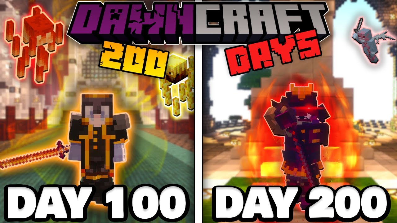 I Survived 200 Days in DawnCraft in HARDCORE Minecraft! - YouTube