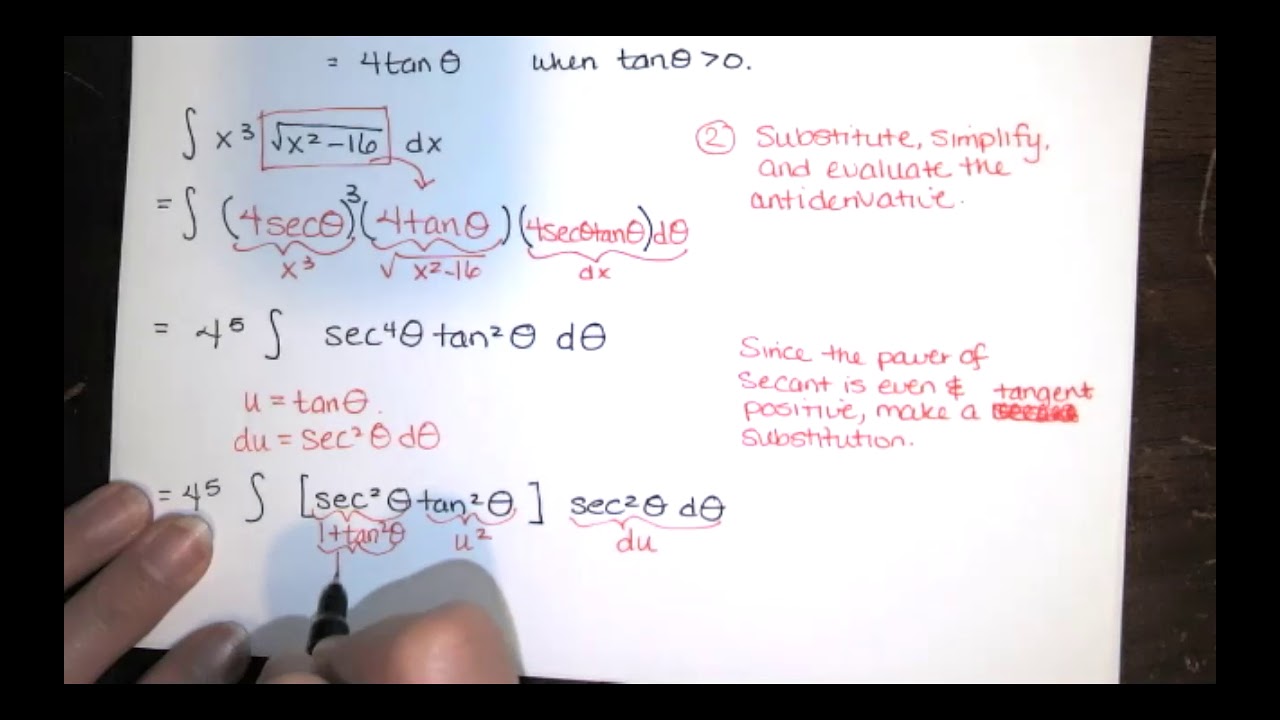 Prob. 8.4.009 - Evaluate the integral using a trig substitution (x=4 ...