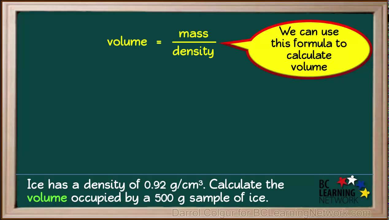 WCLN Calculating Volume From Density And Mass YouTube wcln-calculating-volume-from-density-and-mass-youtube