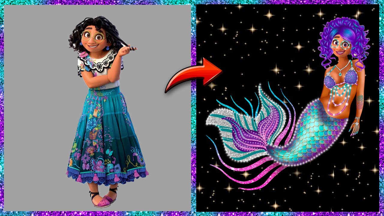 Encanto Glow Up Isabela | Cartoon Isabela Glow Up Into Mermaid ...