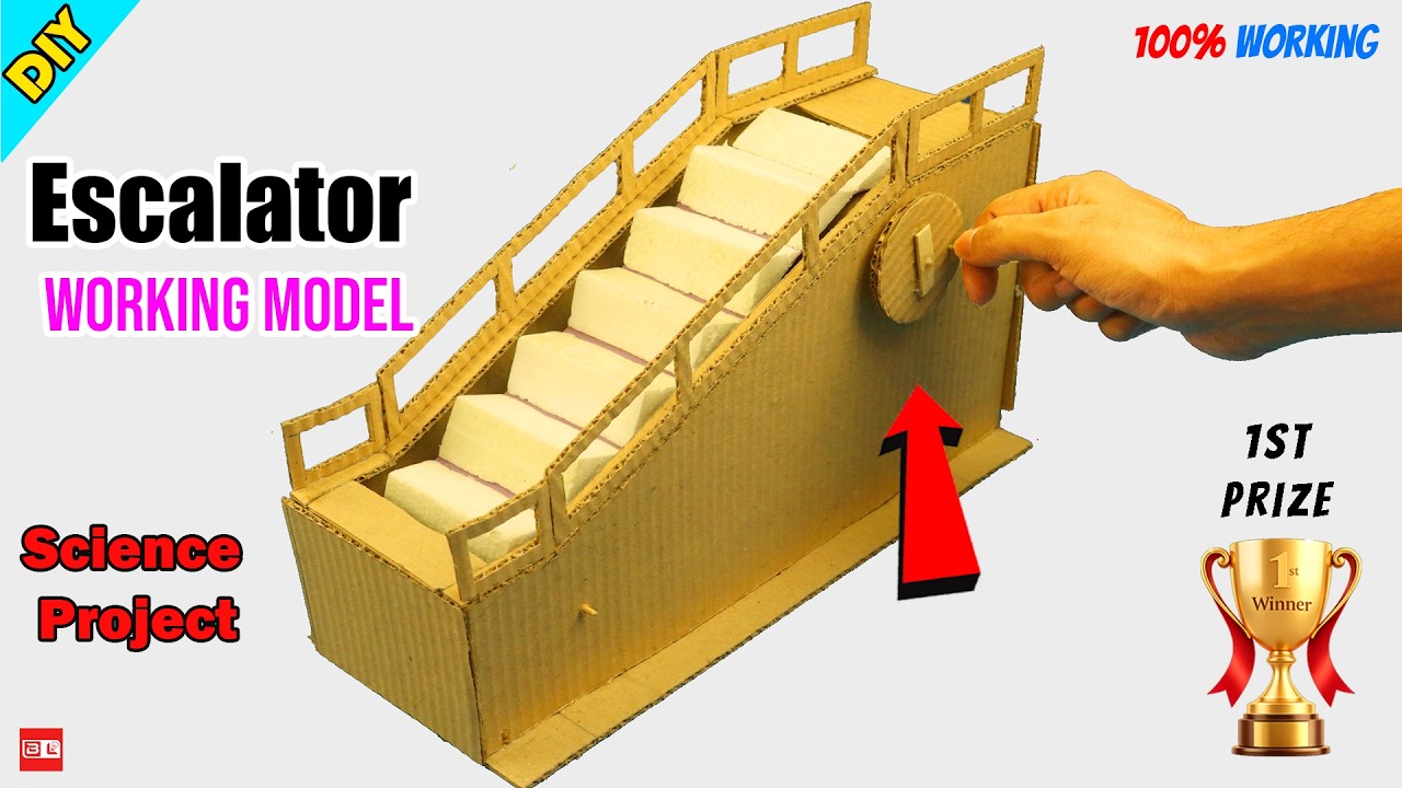 DIY Escalator Working Model | Easy Science Projects for School - YouTube