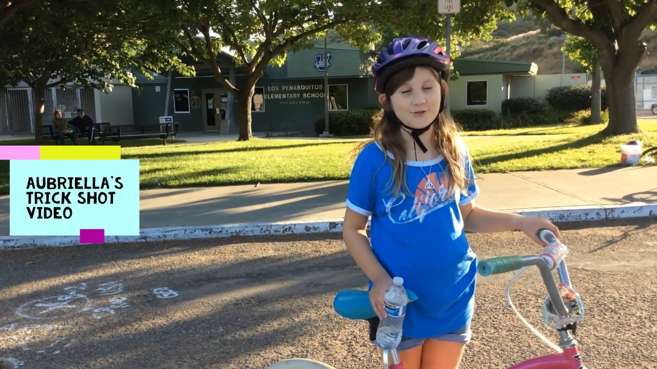 Aubriella's Trick Shot Video with help from Kaylia - YouTube