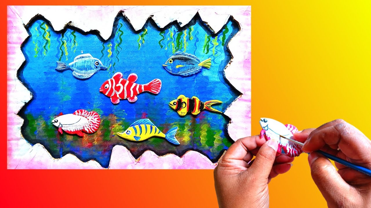 Beautiful Fish Craft Making With Cardboard and PVC Board | Fish Craft ...