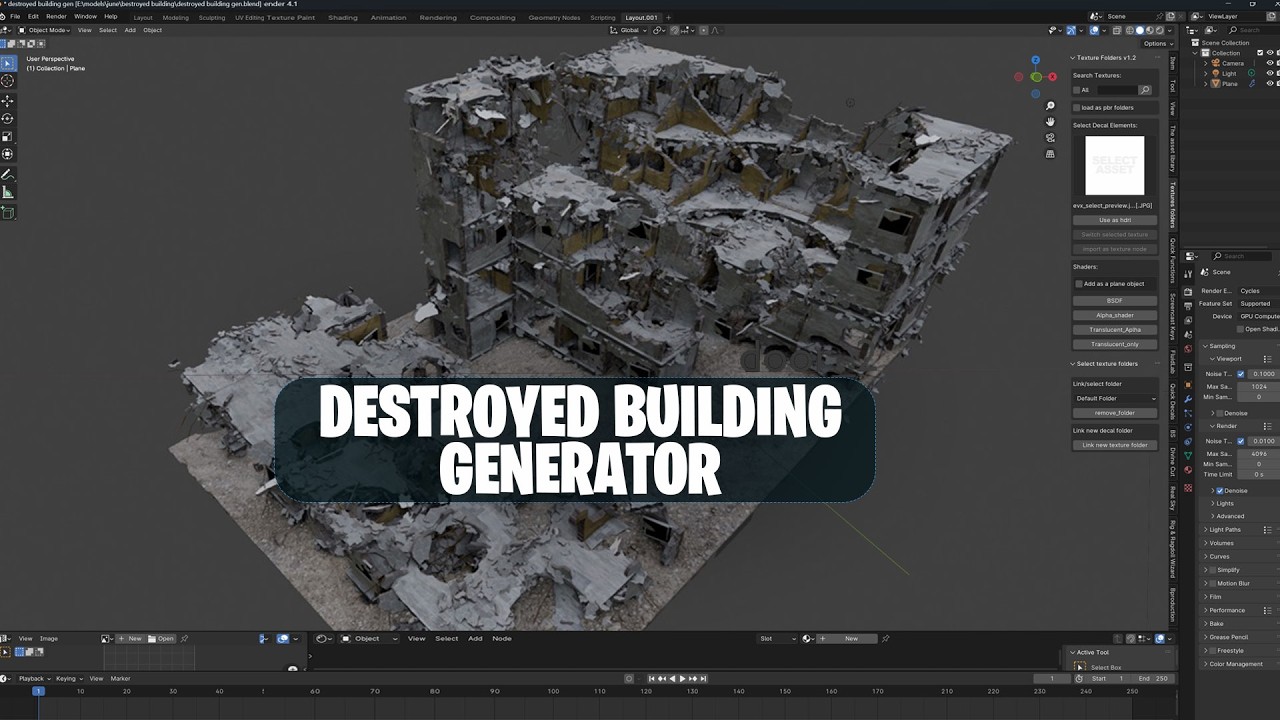 Blender Procedural Destroyed building Generator - YouTube