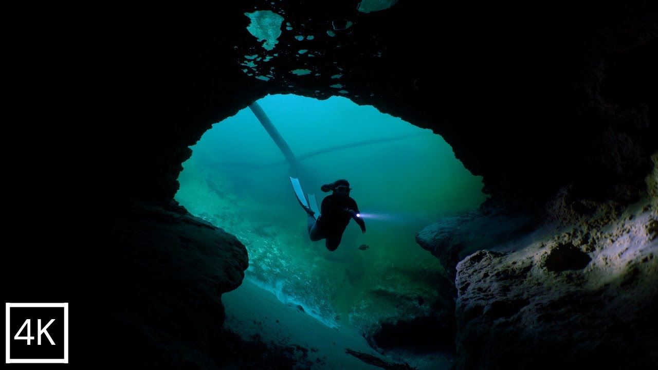 Freediving into the Florida Spring Cave - Magical Underwater Cave ...