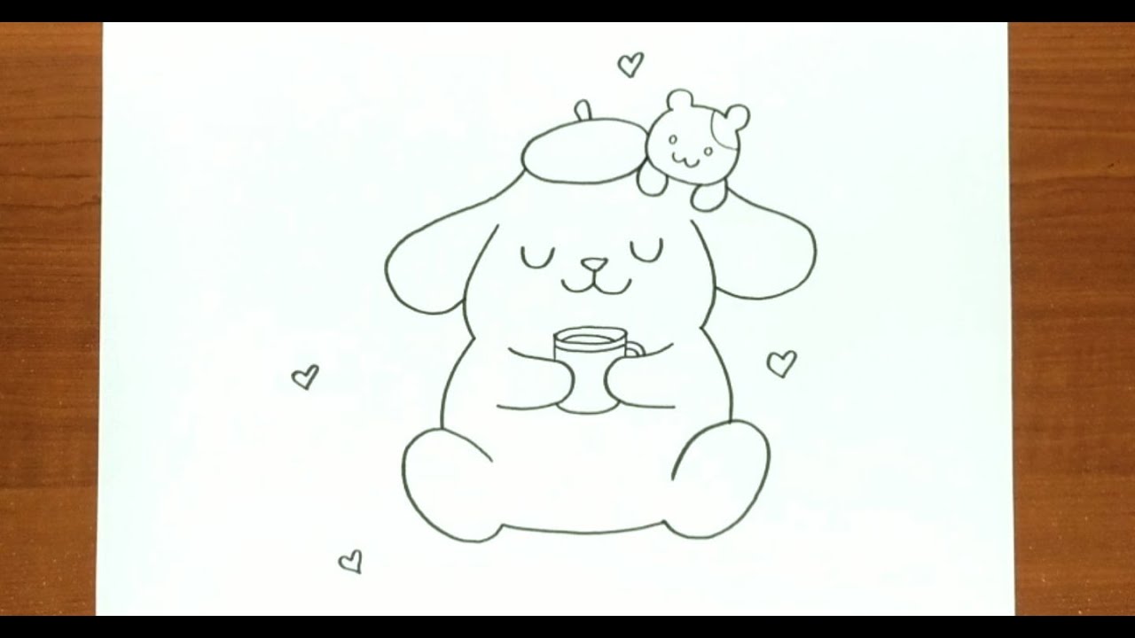 How To Draw POMPOMPURIN FROM SANRIO CHARACTERS Step by Step - YouTube