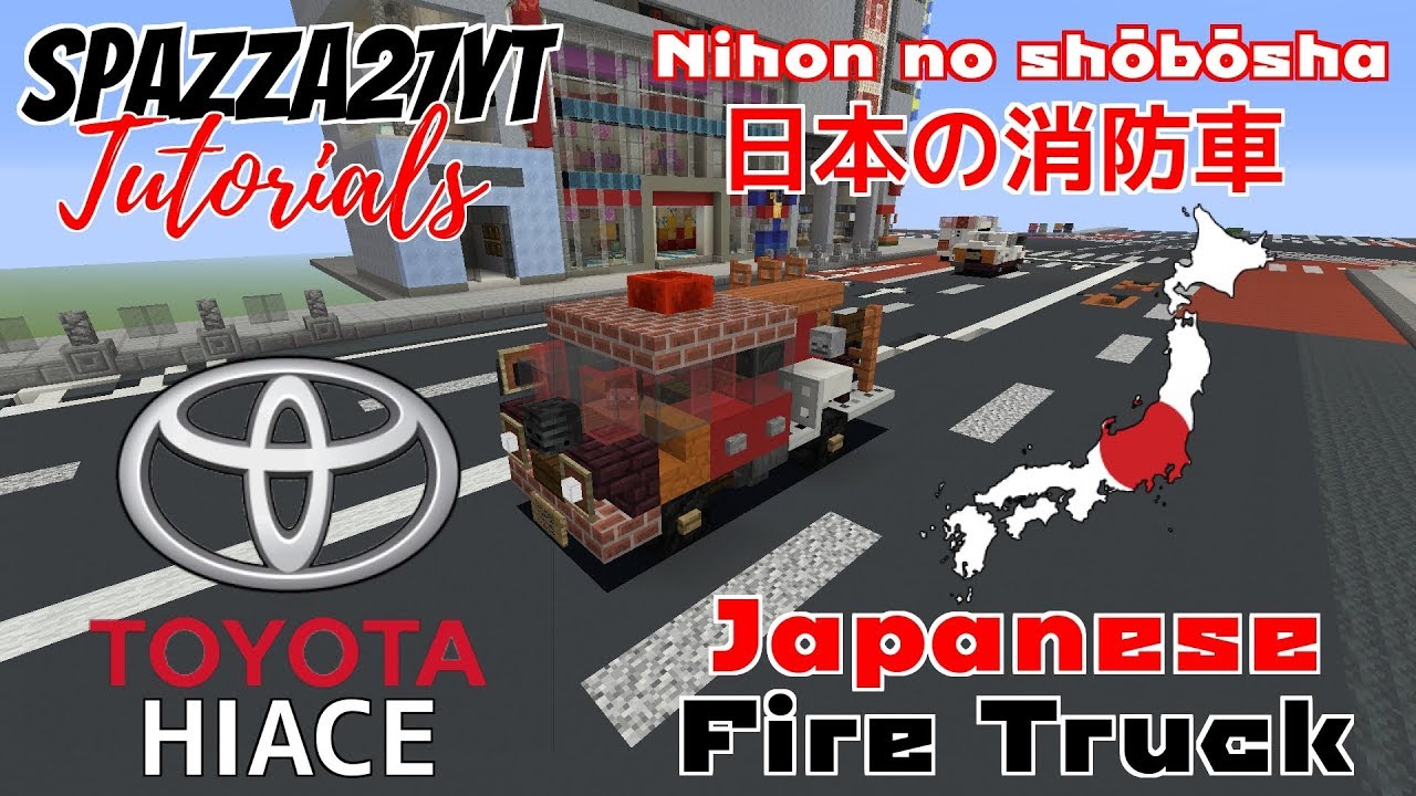 Minecraft Toyota Hiace Japanese Fire Truck 日本の消防車 Tutorial - YouTube
