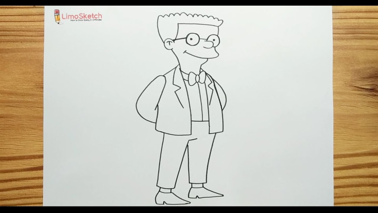 HOW TO DRAWING WAYLON SMITHERS - THE SIMPSON - YouTube