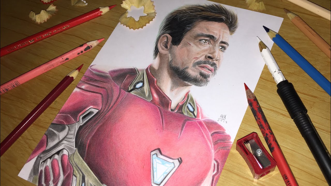 Speed Drawing: Iron Man (Infinity War) - YouTube