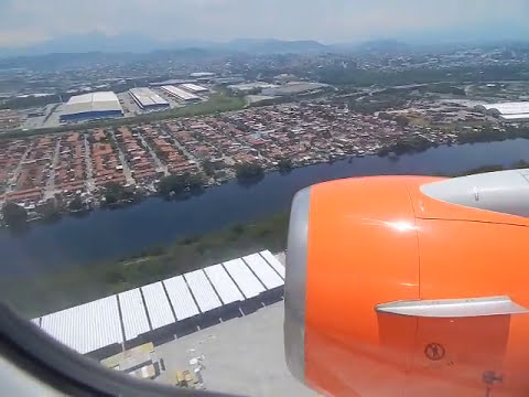 Airplane landing at Rio de Janeiro's Tom Jobim Galeão International ...