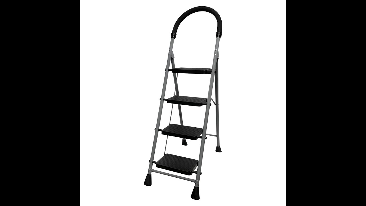 Foldable 4 Step Ladder for Home & Office | Wide Anti-Skid Steps, (4 ...