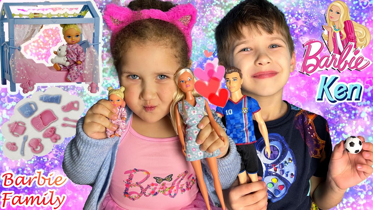 BARBIE, BABY & KEN! Barbie's Day Routine! Unboxing New Toys & Pretend ...