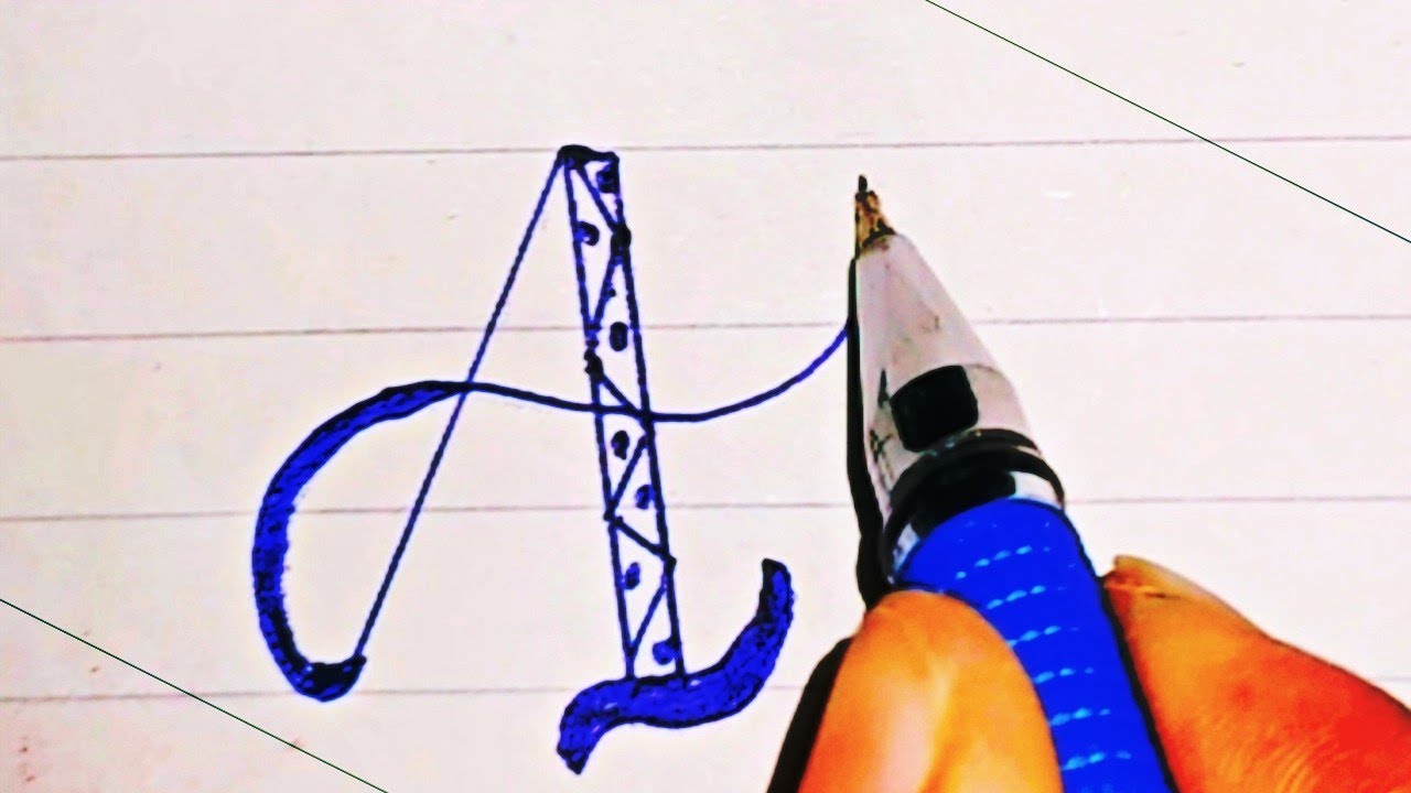 How To Write Fancy Lettering Of A || How To Write Print Style ...