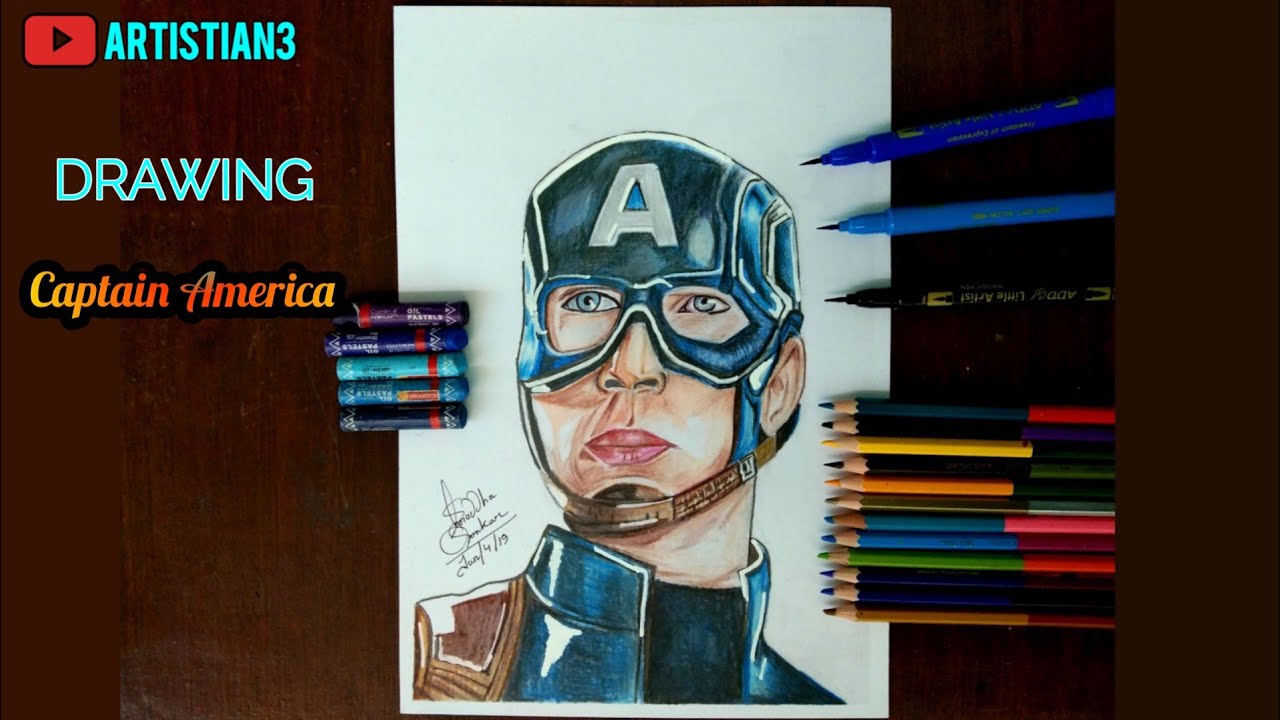 Drawing Captain America #ENDGAME - YouTube