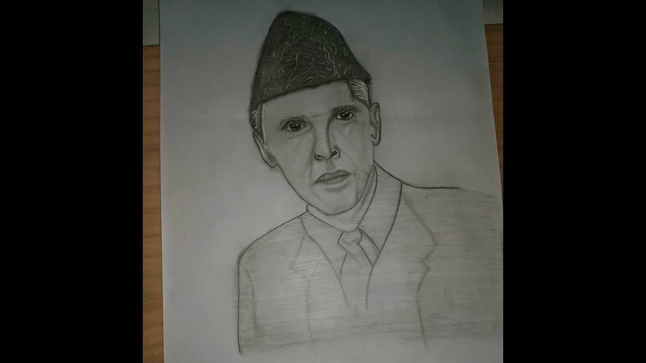 Sketch of Quaid e Azam || Farjana drawing Academy and my sketching ...