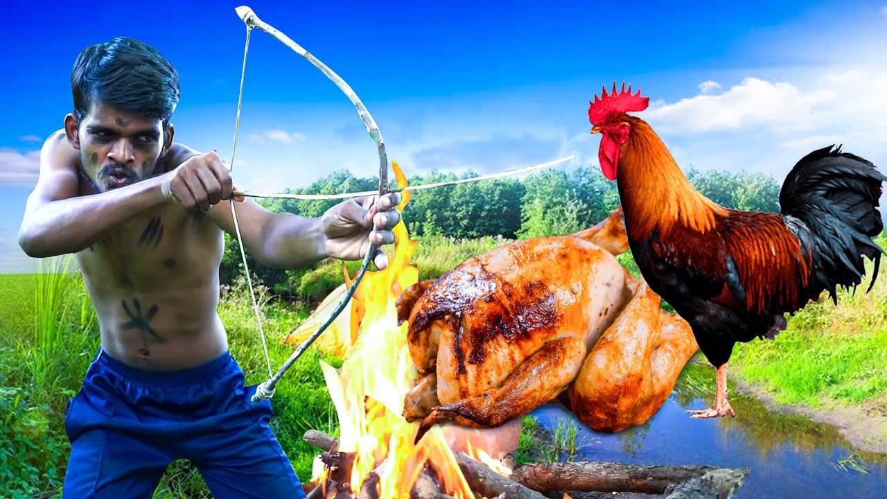 FULL CHICKEN ROAST | Whole Fried Chicken Recipe Cooking in village ...