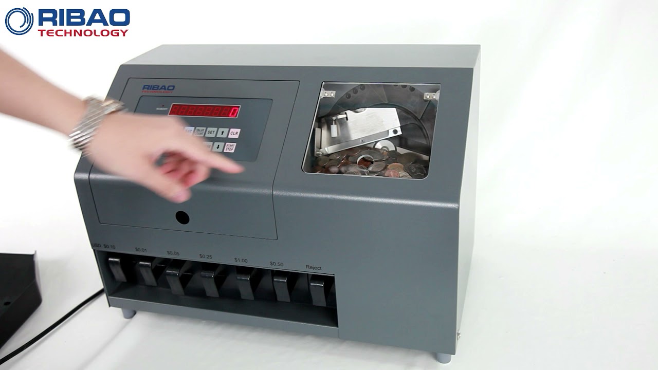 Ribao Coin Sorter CS-600B basic operation demonstration - YouTube