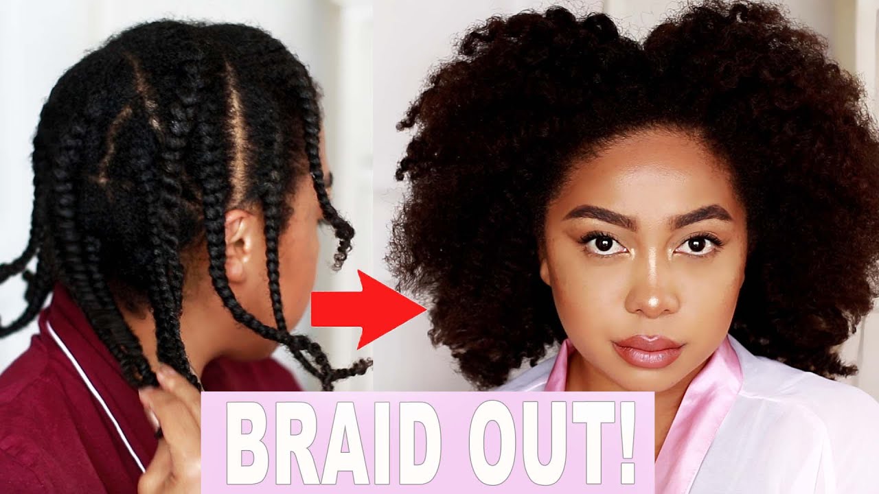 EASY FLUFFY BRAID OUT ON TYPE 4 HAIR (FOR SOFT MOISTURIZED HAIR) - YouTube