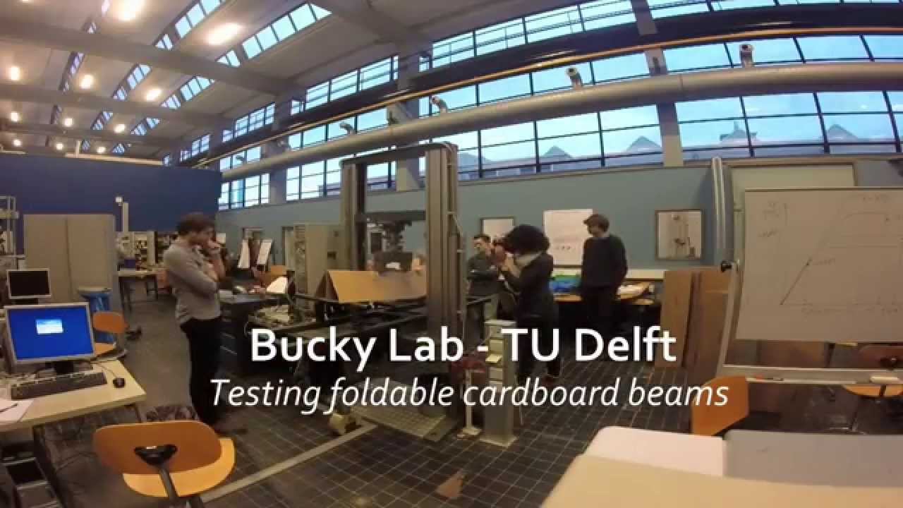 Testing Foldable Cardboard Beams - The Box Shelter (Bucky Lab) - YouTube