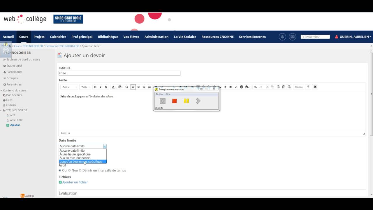 ENT Webcollege - Rendre un devoir - YouTube