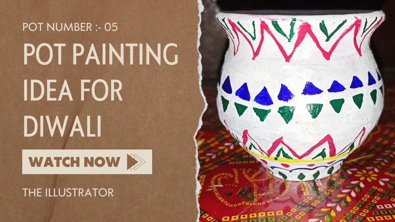 pot painting idea for diwali | pot no:-5 | #pot #potpainting - YouTube