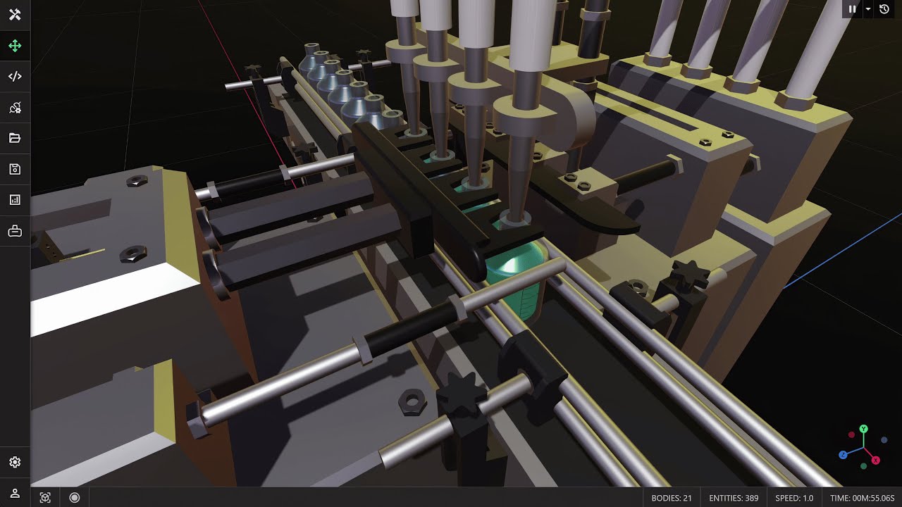 Aseptic Bottle Filling Machine | Simulation - YouTube