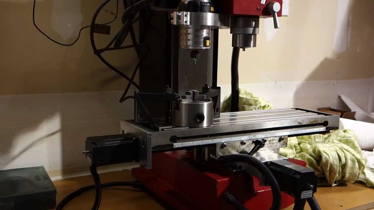 Sieg X3 Mill CNC Router Bracket in use for engraving - YouTube