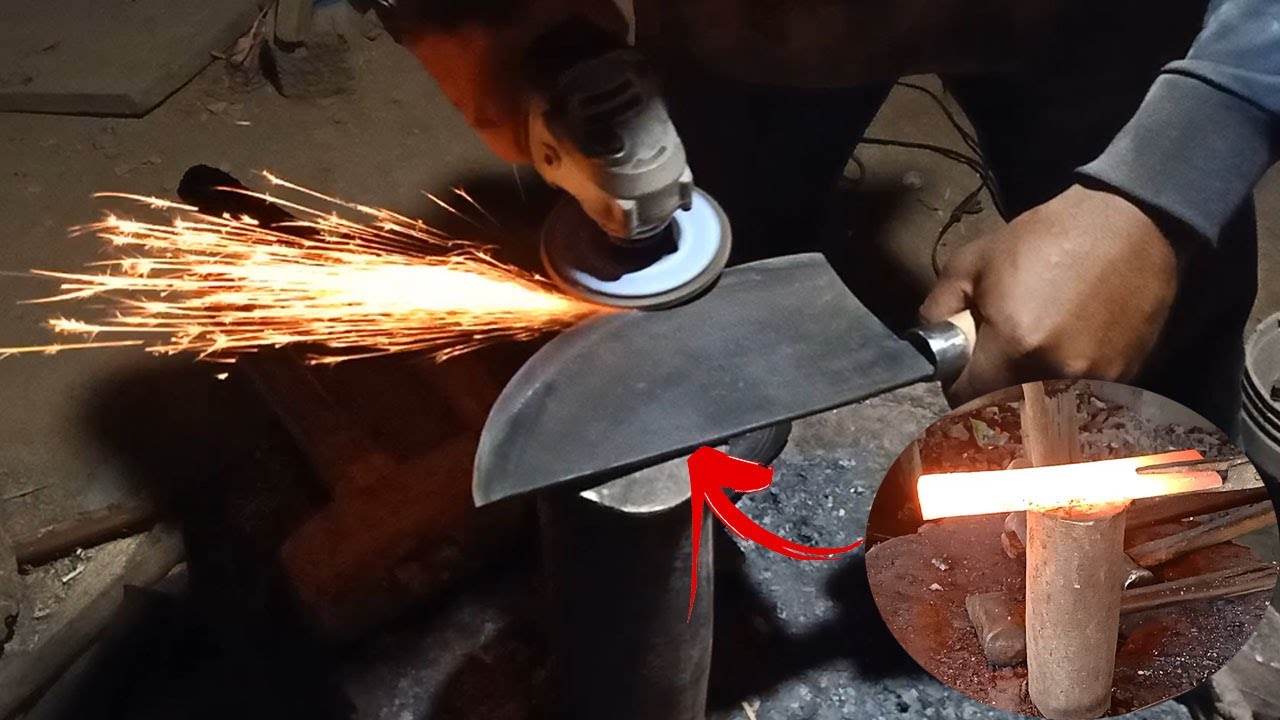 Cleaver Knife Making/ How to make a SUPER STRONG CLEAVER from thick ...