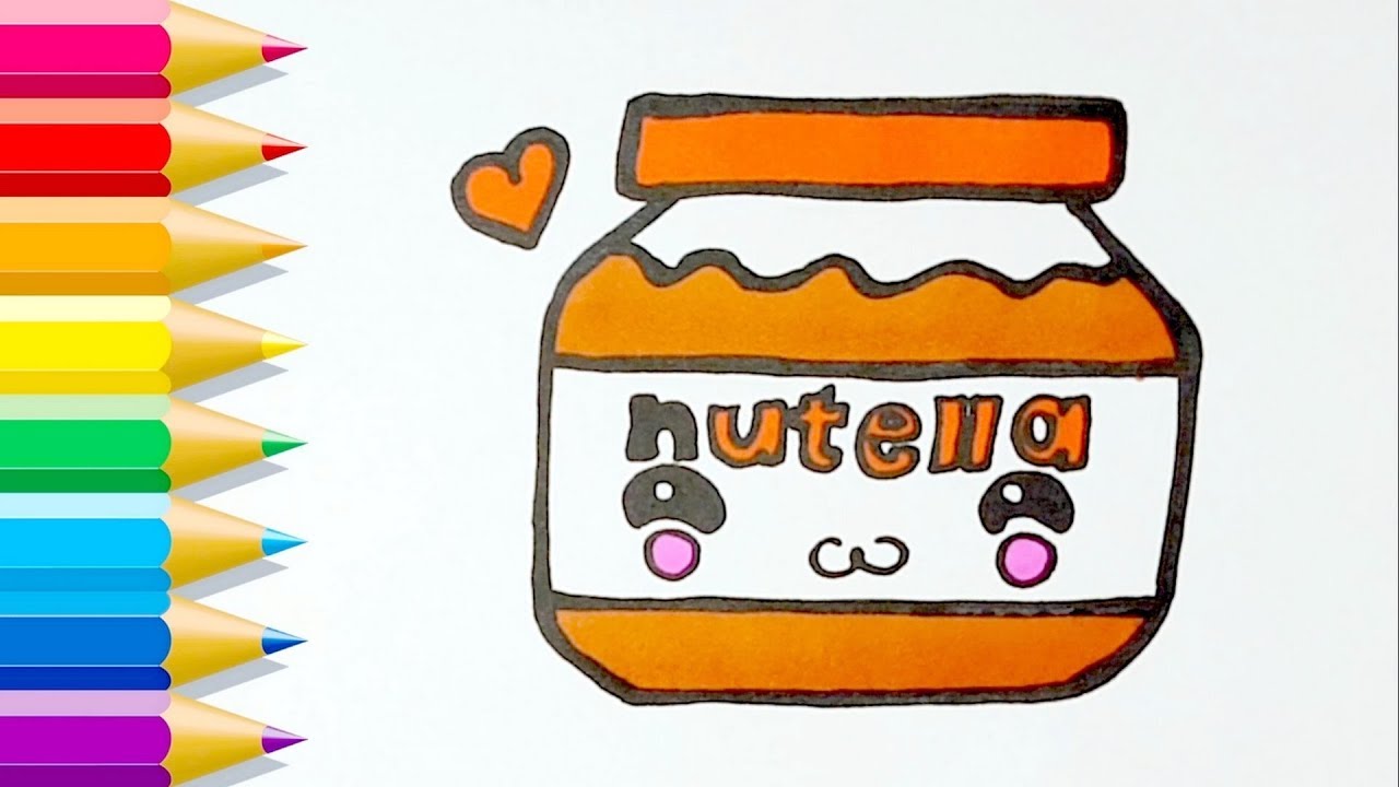 COMO DIBUJAR UN BOTE DE NUTELLA KAWAII PASO A PASO 💙 Dibujos kawaii ...