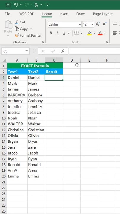 HOW TO USE EXACT FORMULA IN EXCEL #excel #microsoftexcel #excelformula ...
