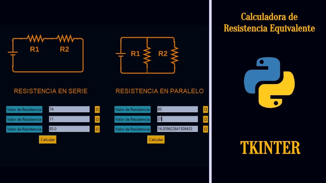 Python&Tkinter Calculadora de Resistencia equivalente - YouTube