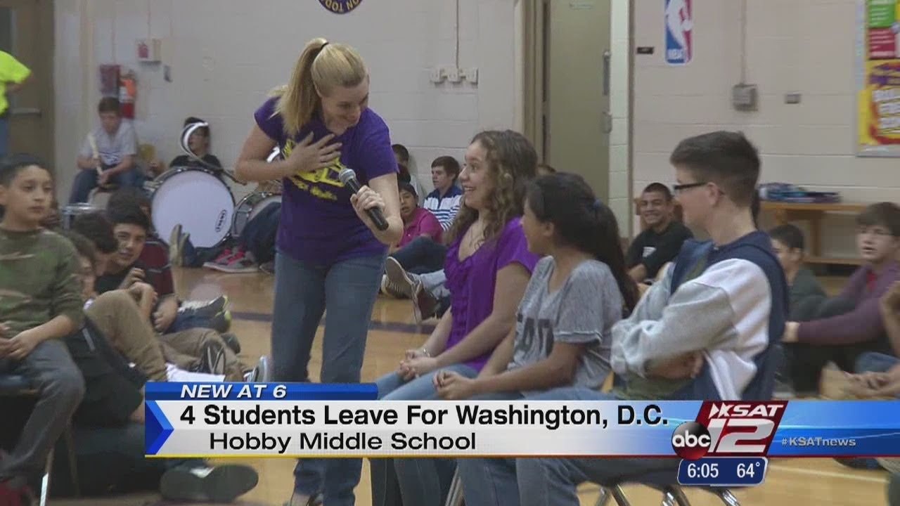 Hobby Middle School sending 4 students to DC - YouTube