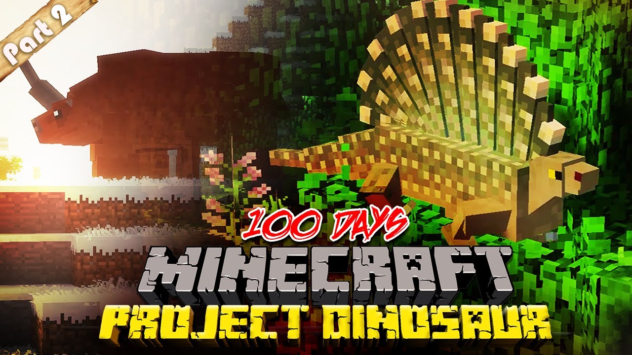 นักวิจัยไดโนเสาร์ | Minecraft Survival 100 Days "Project dinosaur" part2 - YouTube