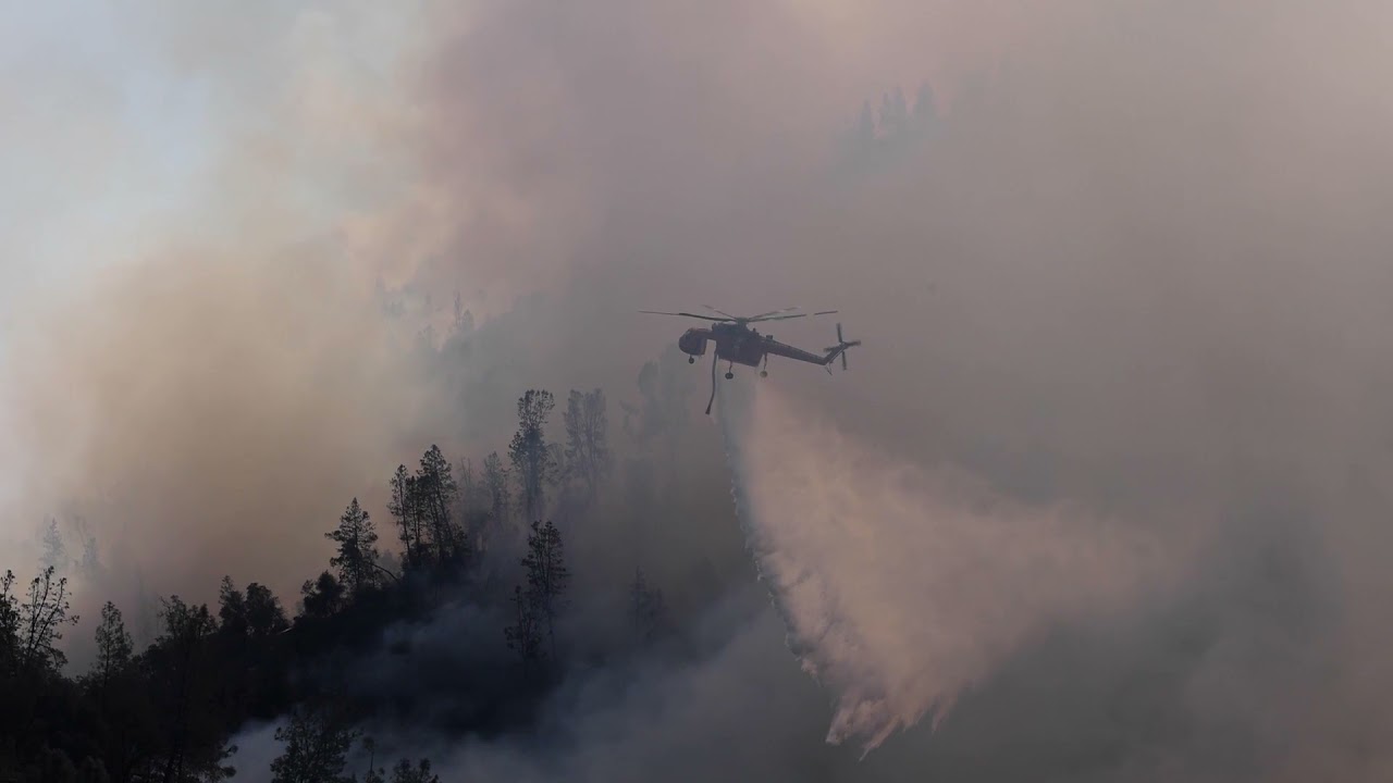 Aircraft Navigate Smoky Sky to Battle Fawn Fire in Northern California ...
