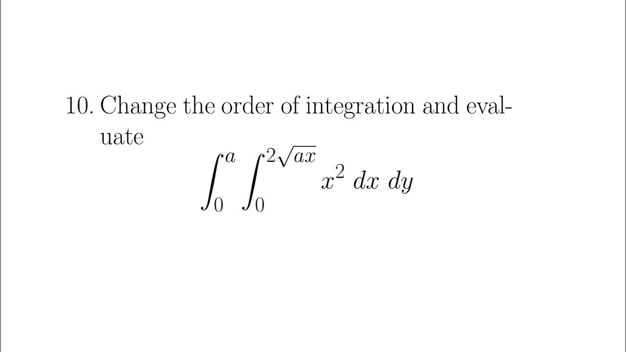 Amravati University M2 PYQ Double Integration question 10 (SGBAU ...