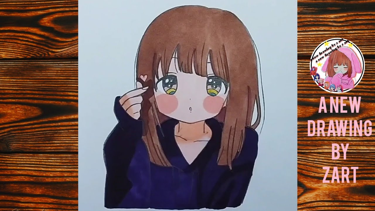 Easy anime drawing with colour || How to draw anime easy step by step ...