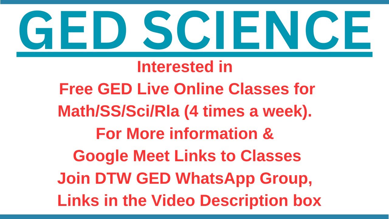 GED Science Class - Life Science - by DTW GED Prep - YouTube