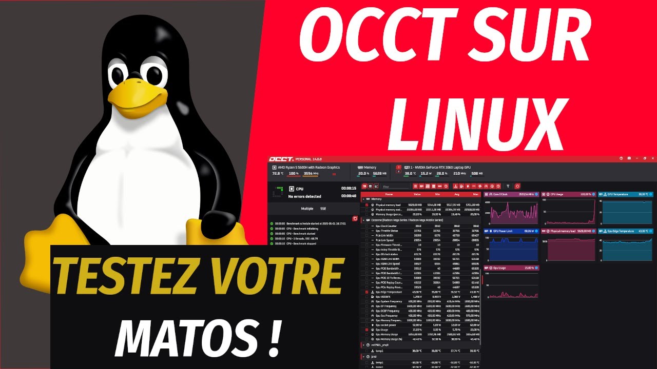 OCCT enfin sous Linux, testez votre matos en 2 clics ! - YouTube