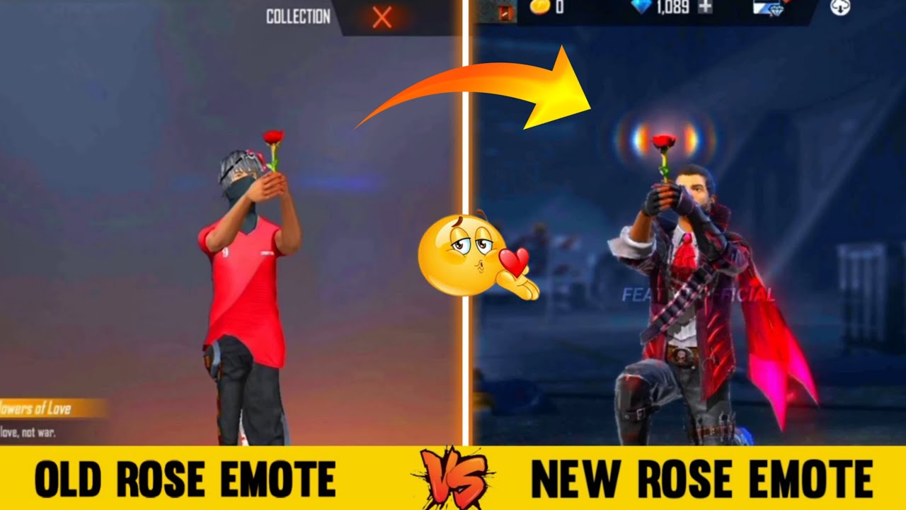 Old Rose Emote Vs New Rose Emote | Garena Free Fire || - YouTube